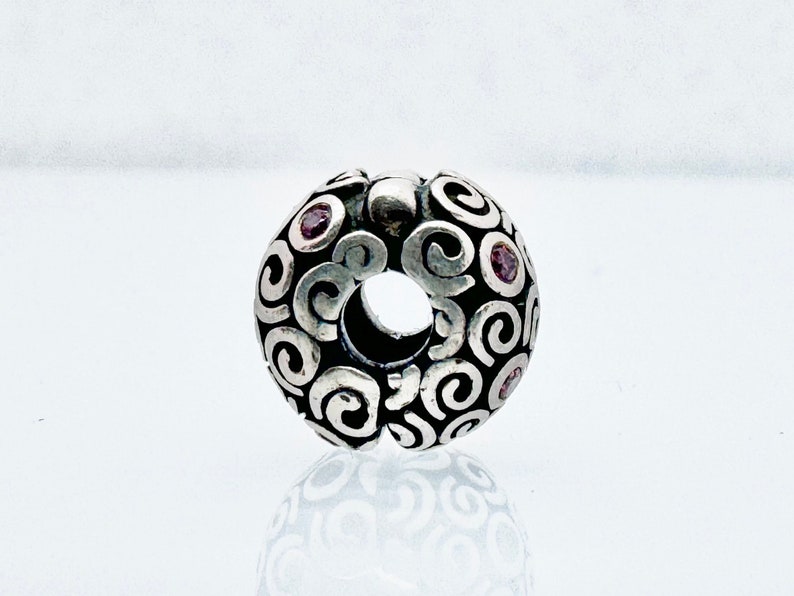 Original Pandora Wind Swirl Clip Charm With Hot Pink Cubic Zirconia ...