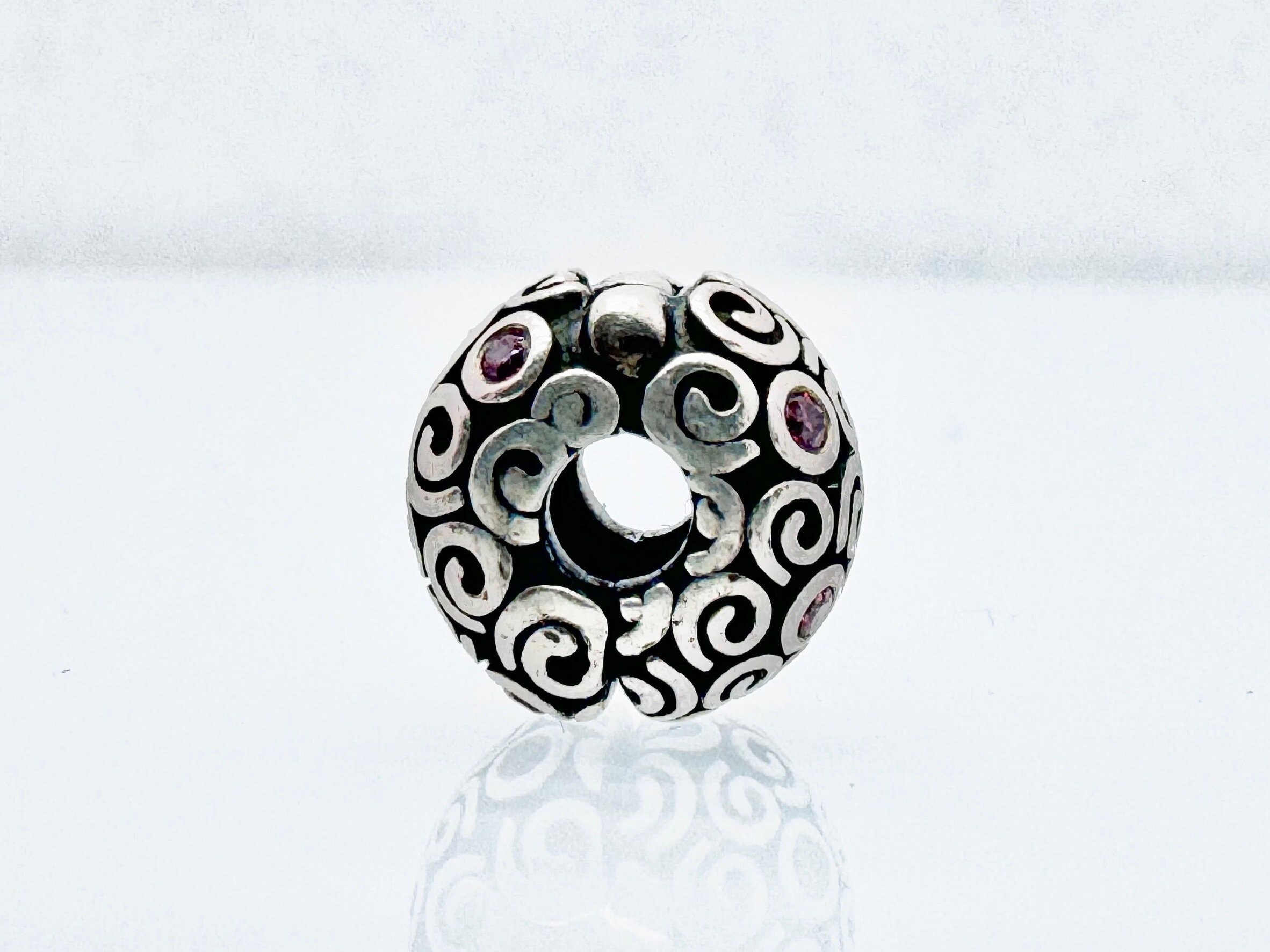 Original Pandora Wind Swirl Clip Charm With Hot Pink Cubic Zirconia ...