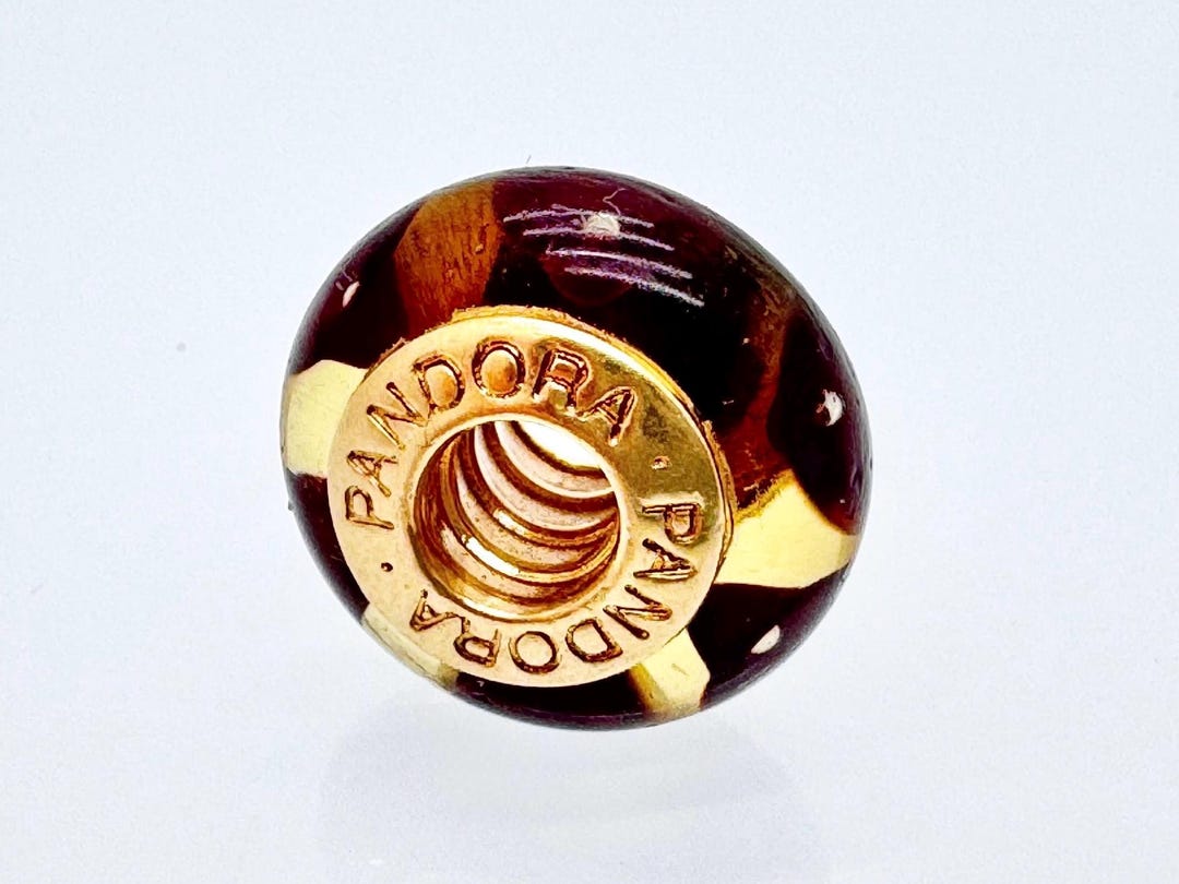 Authentic Pandora Solid 14K Gold Mystic Flowers Murano Glass Charm ...