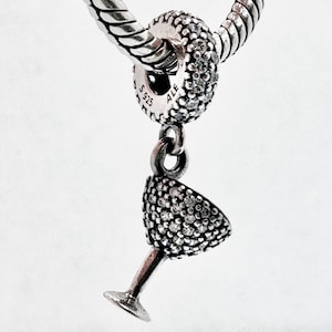 Authentic Pandora Night Out Martini Glass Dangle Charm With Cubic ...
