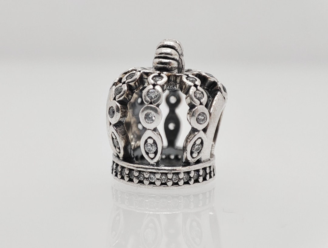 Authentic Pandora Fairytale Crown 7902058CZ Charm With White CZ Gems ...