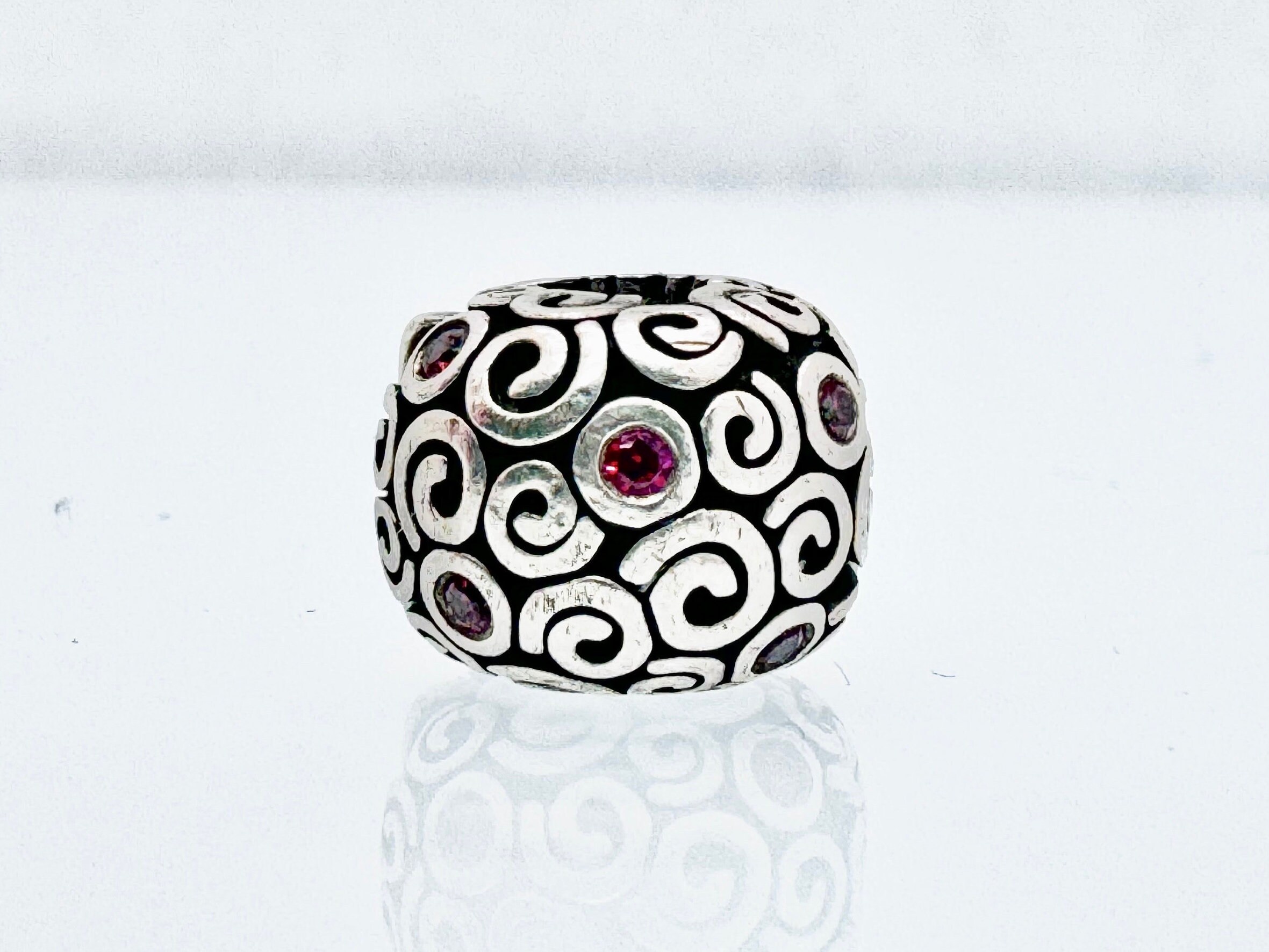 Original Pandora Wind Swirl Clip Charm With Hot Pink Cubic Zirconia ...