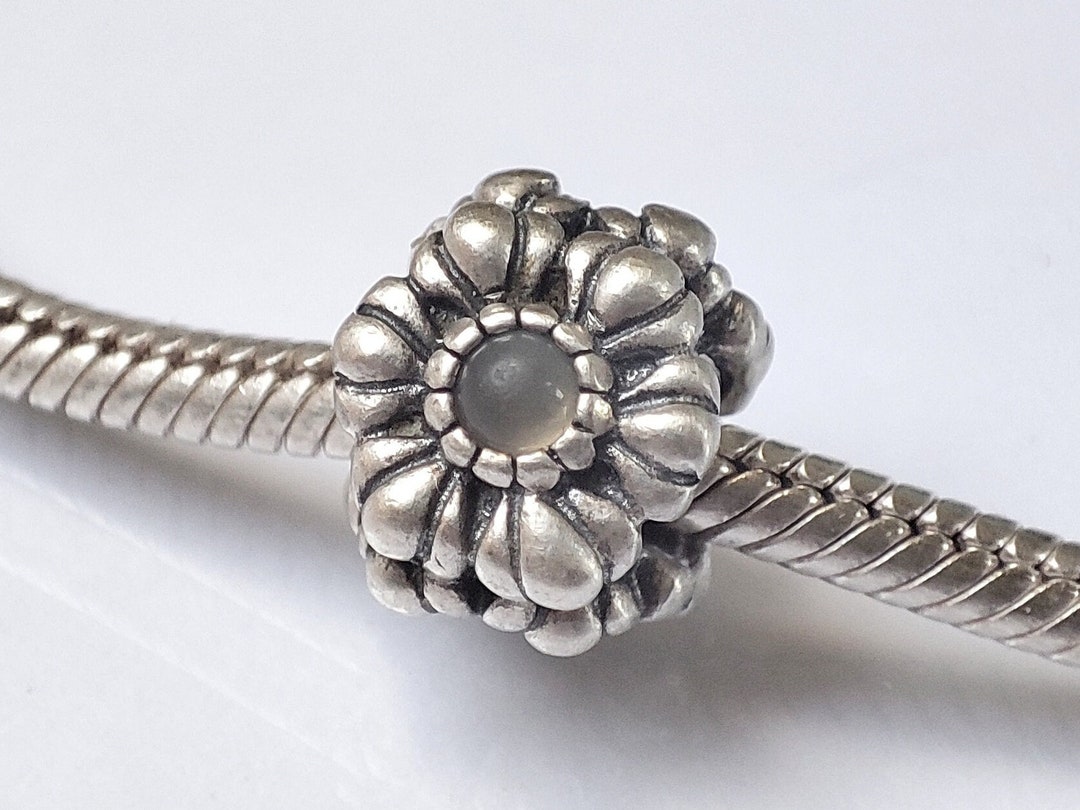 Authentic Pandora June Birthday Blooms With Birthstone Grey Moonstone ...