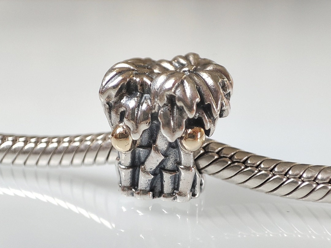 Authentic Pandora Palm Trees With Coconuts 790521, Two Tone 14K and 925 ...