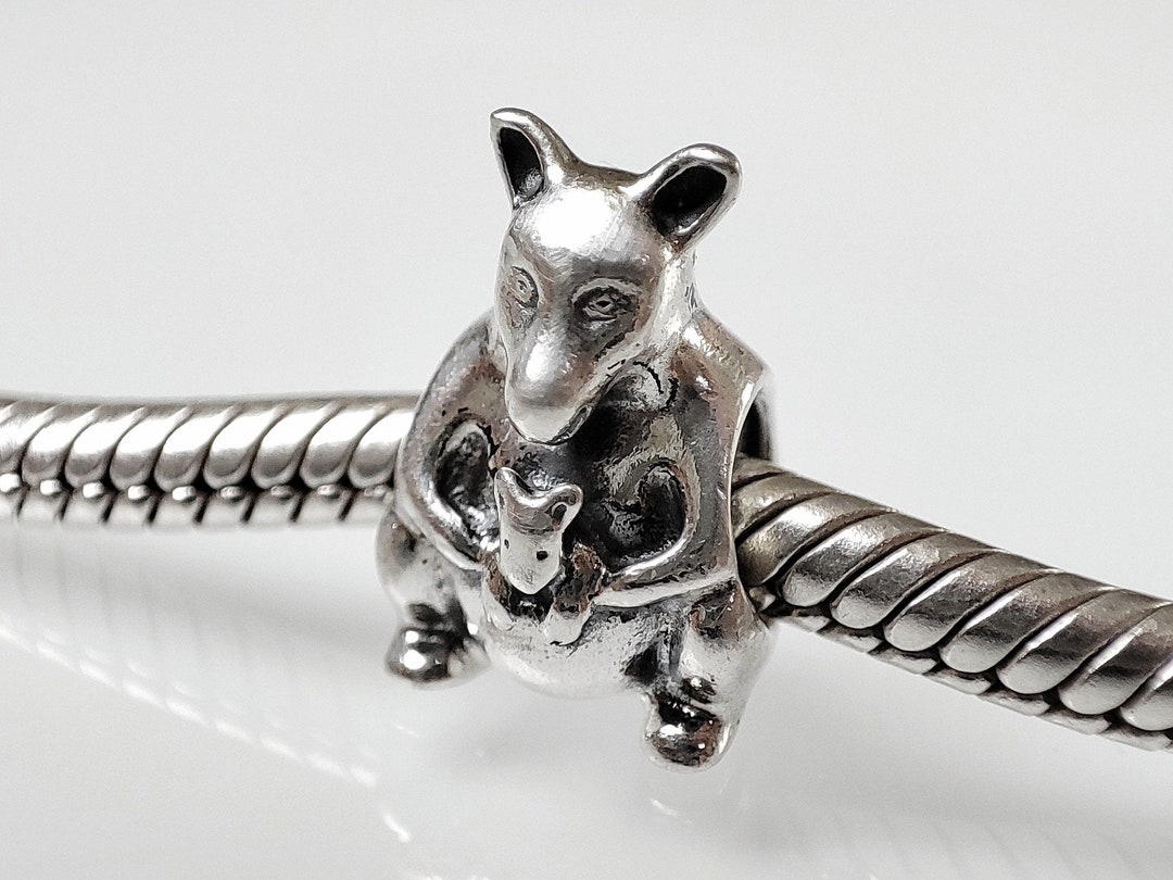 Authentic Pandora Kangaroo With Joey Baby 790534 Sterling Silver Charm ...