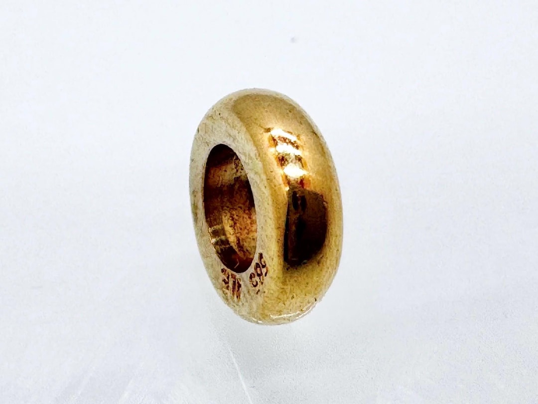 Authentic Pandora Solid 14K Gold Round Ring Spacer Charm, 14K 585 Gold ...