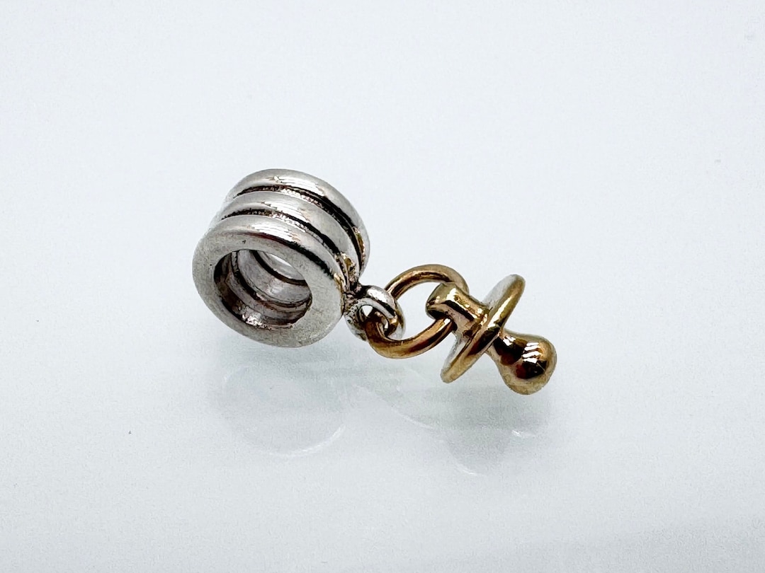 Authentic Pandora Two Tone Baby Pacifier 790234 Dangle Charm, 14K and ...