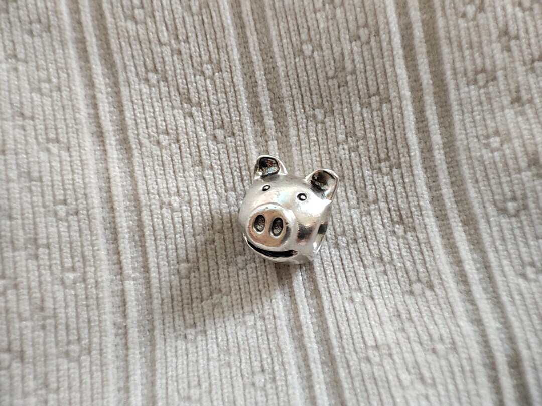 Authentic Pandora Pig 790214 Charm, Pre-owned Retired Rare Pandora Bead ...
