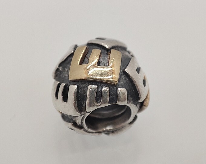 Authentic Pandora Letter E Two Tone Charm 790298E With Sterling Silver ...