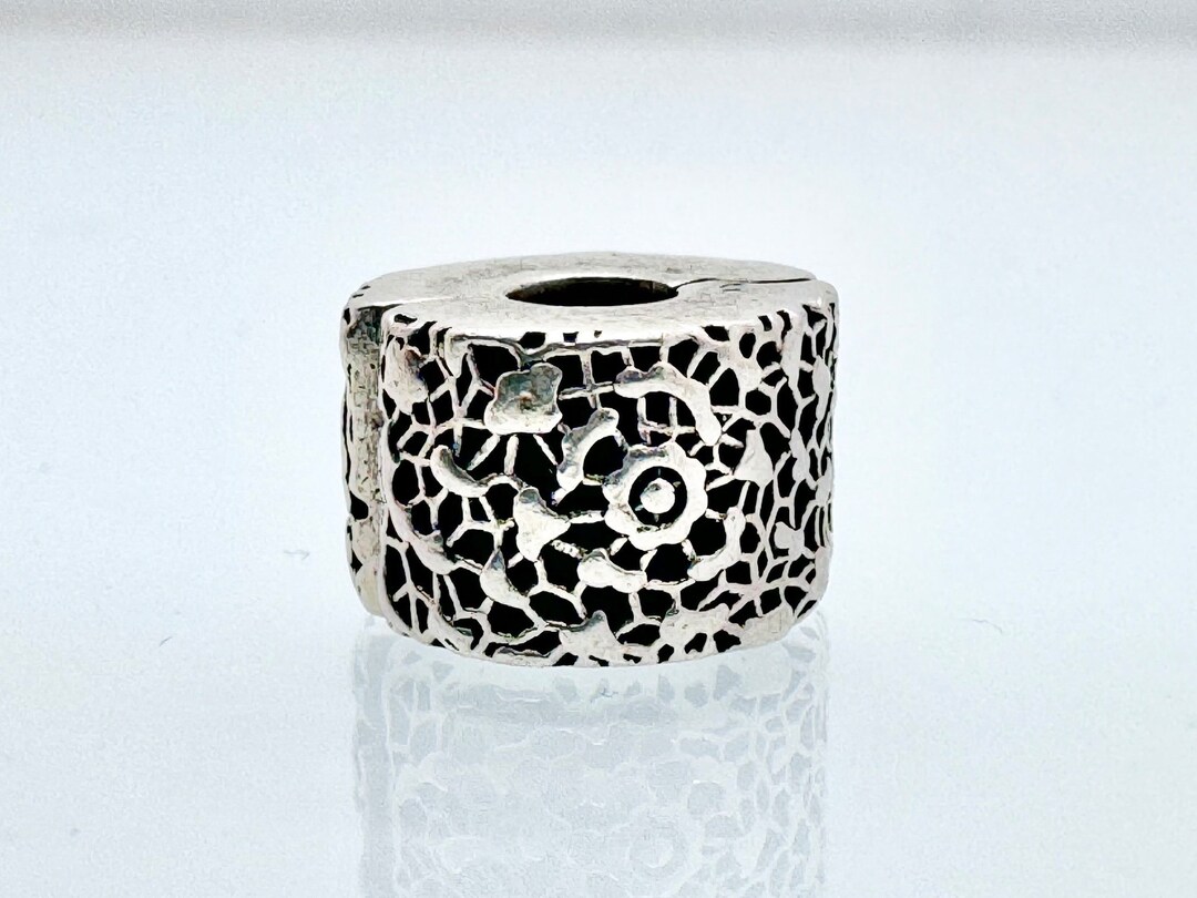 Original Retired Pandora Layers of Lace 925 Sterling Silver Clip Charm ...