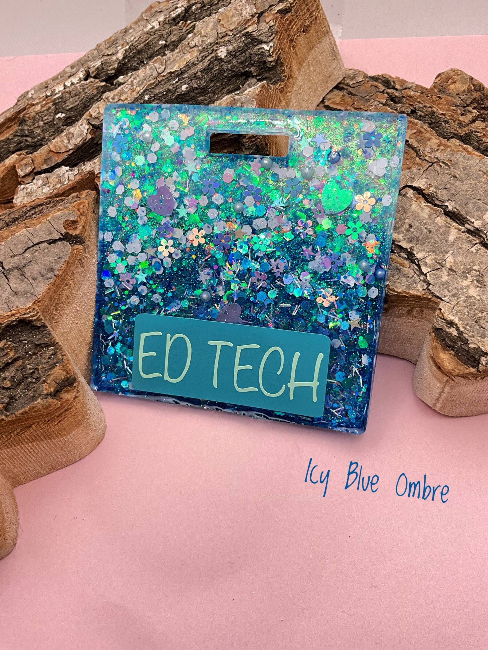 Badge Buddy, Customizable Badge Buddy, Ombre Glitter Badge Buddy ...