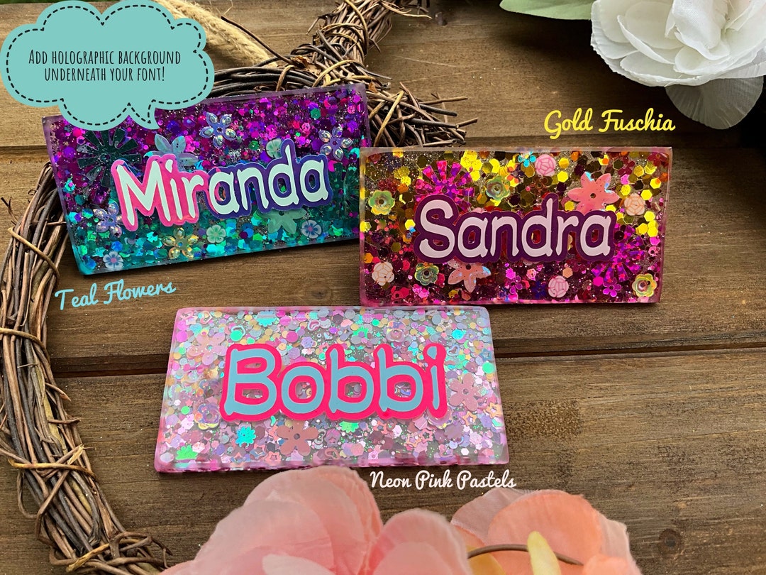 Magnetic Name Tags for Work Custom Glitter Name Tags ID Tag - Etsy UK