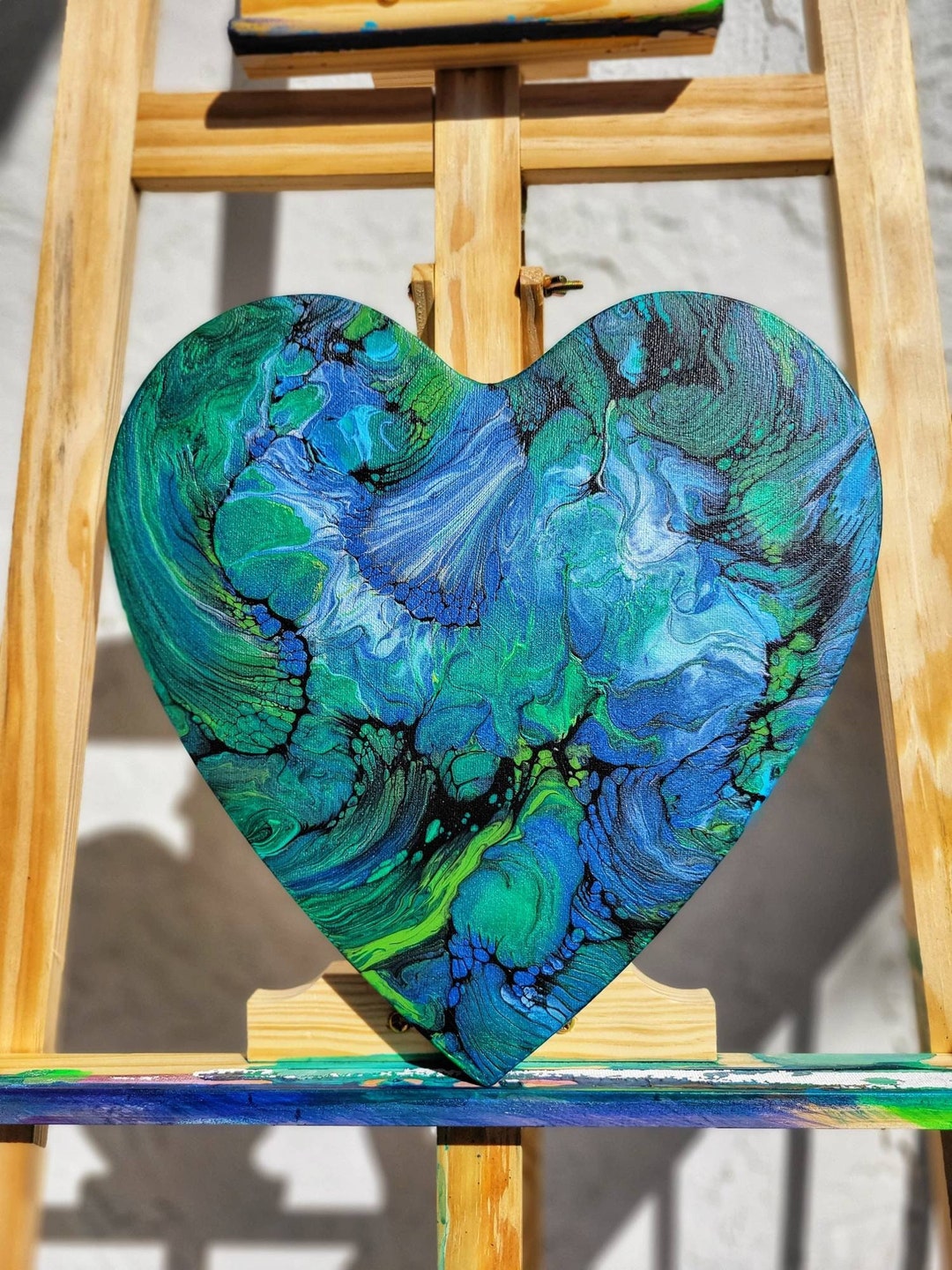 Heart Canvas | Fluid Artwork by Danielle's Fluid Artistry | 12in Fluid ...