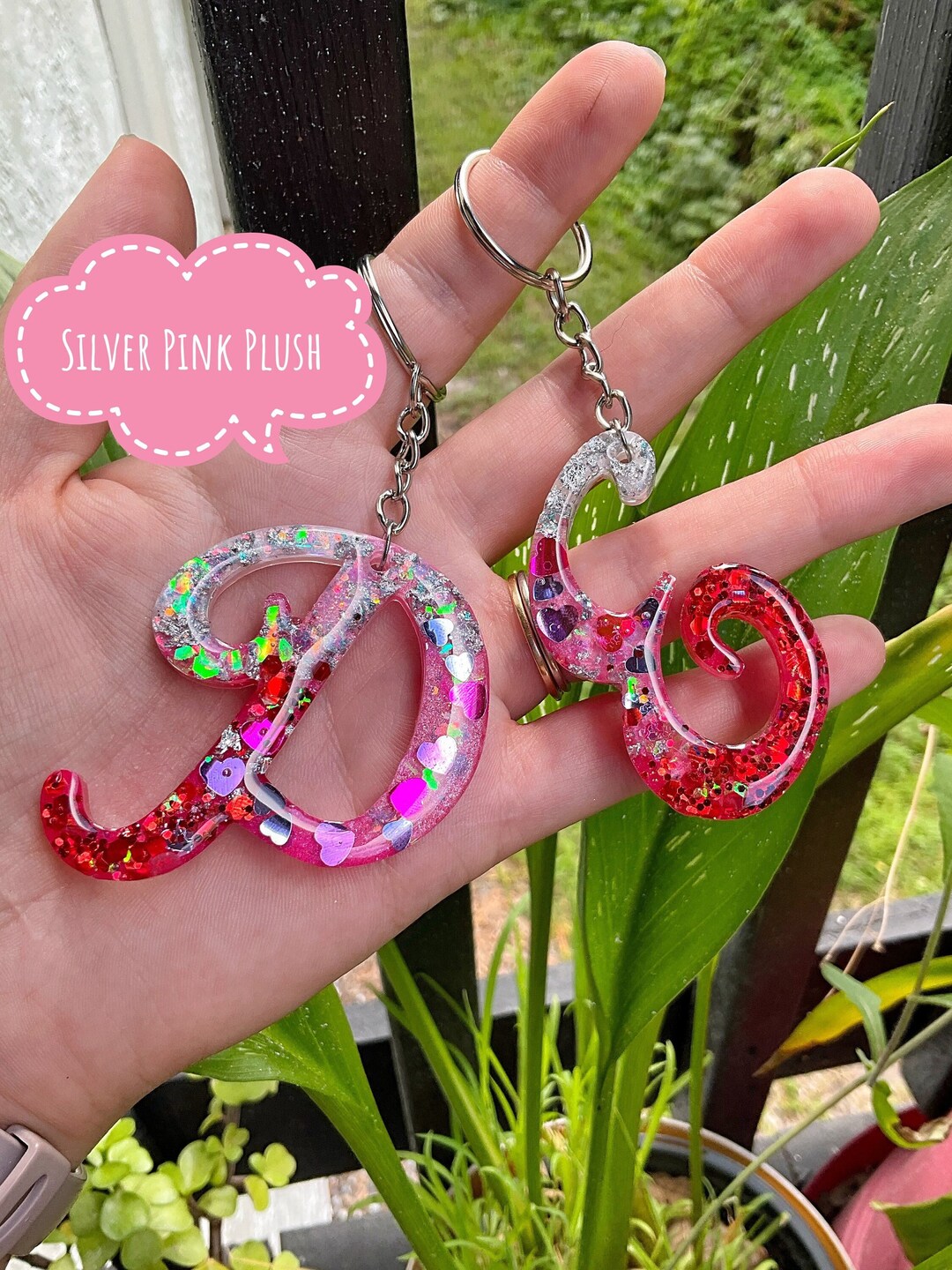 Custom Resin Keychains| Small Gift for Coworkers | Cursive Letter ...