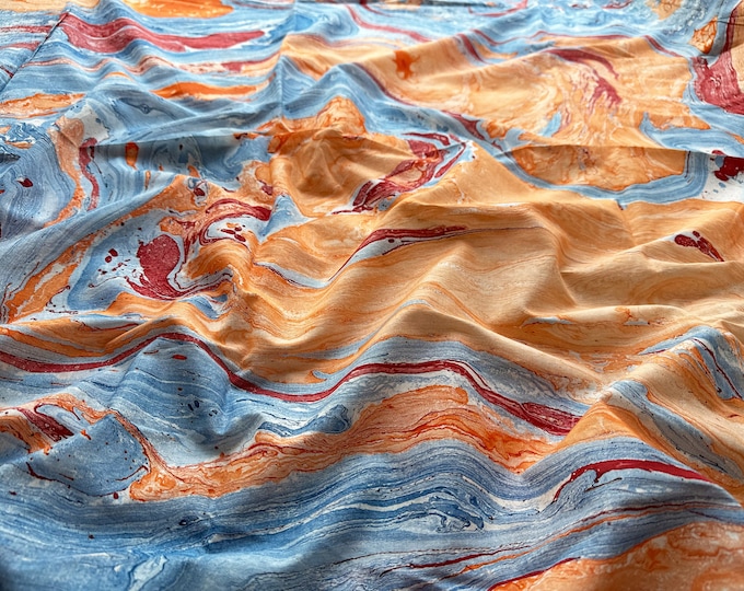 Blue Marble Fabric Marble Texture Streaks Blue by Kociara Blue Marbled ...