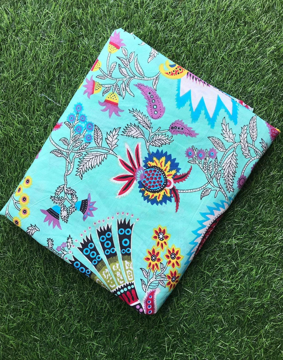 100% Indian Soft Cotton Fabric, Floral Cotton Fabric, Dressmaking ...