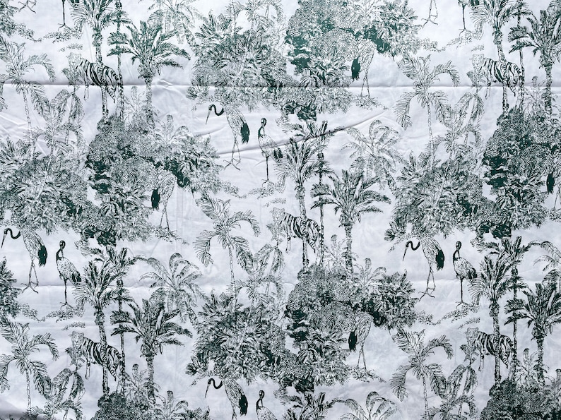 New Tiger & Duck Print Fabric, Indian Soft Cotton Fabric, Handmade ...