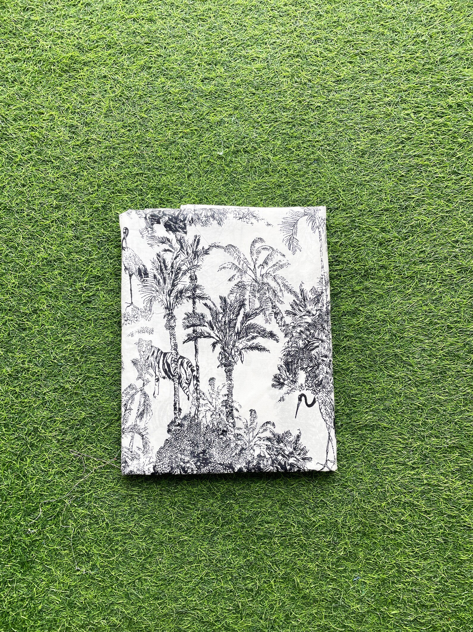 New Tiger & Duck Print Fabric, Indian Soft Cotton Fabric, Handmade ...