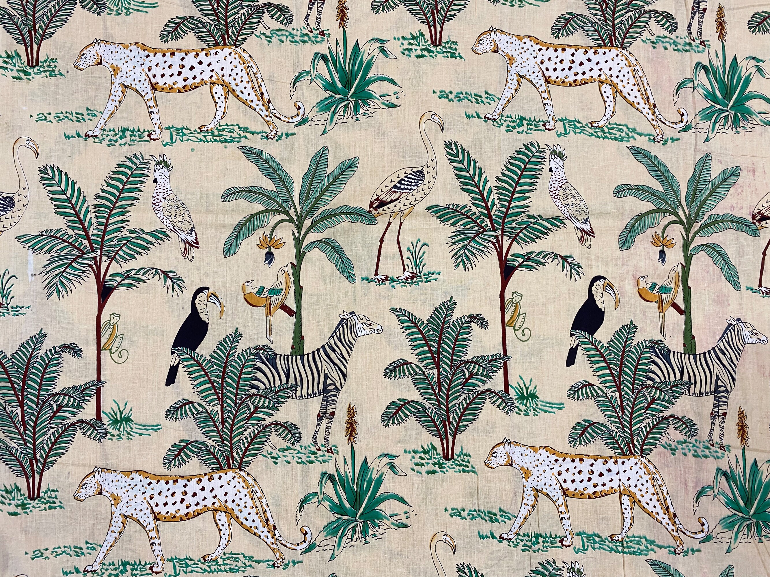 New Jungle Print Cotton Fabric, Indian Soft Cotton Fabric by the Yard ...