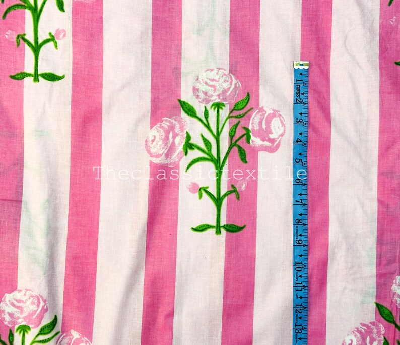 Mughal Pink Floral Print Cotton Fabric Block Print Fabric Dress ...
