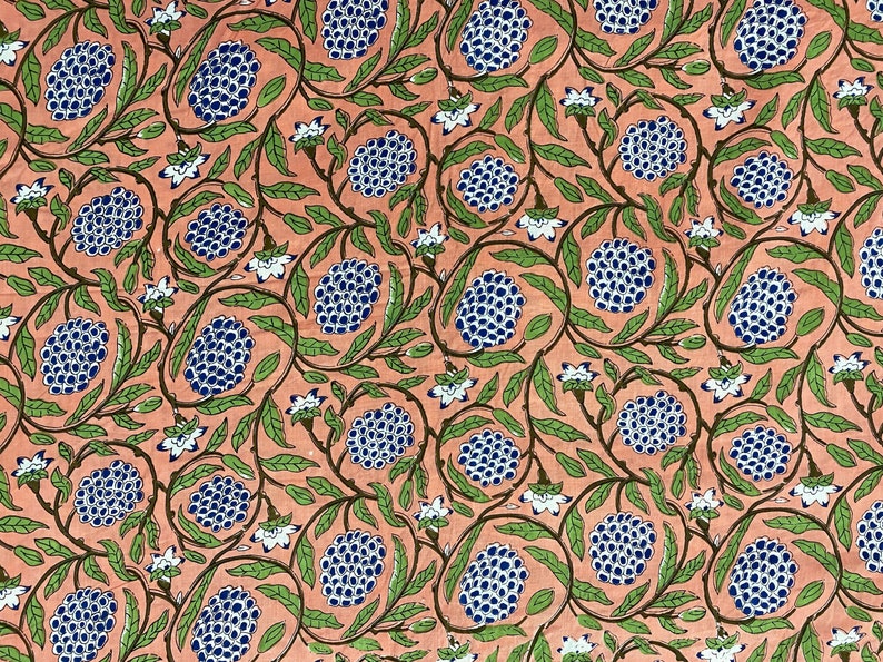 Indian Hand Block Print Soft Fabric Cloth by the Meter 100 % - Etsy