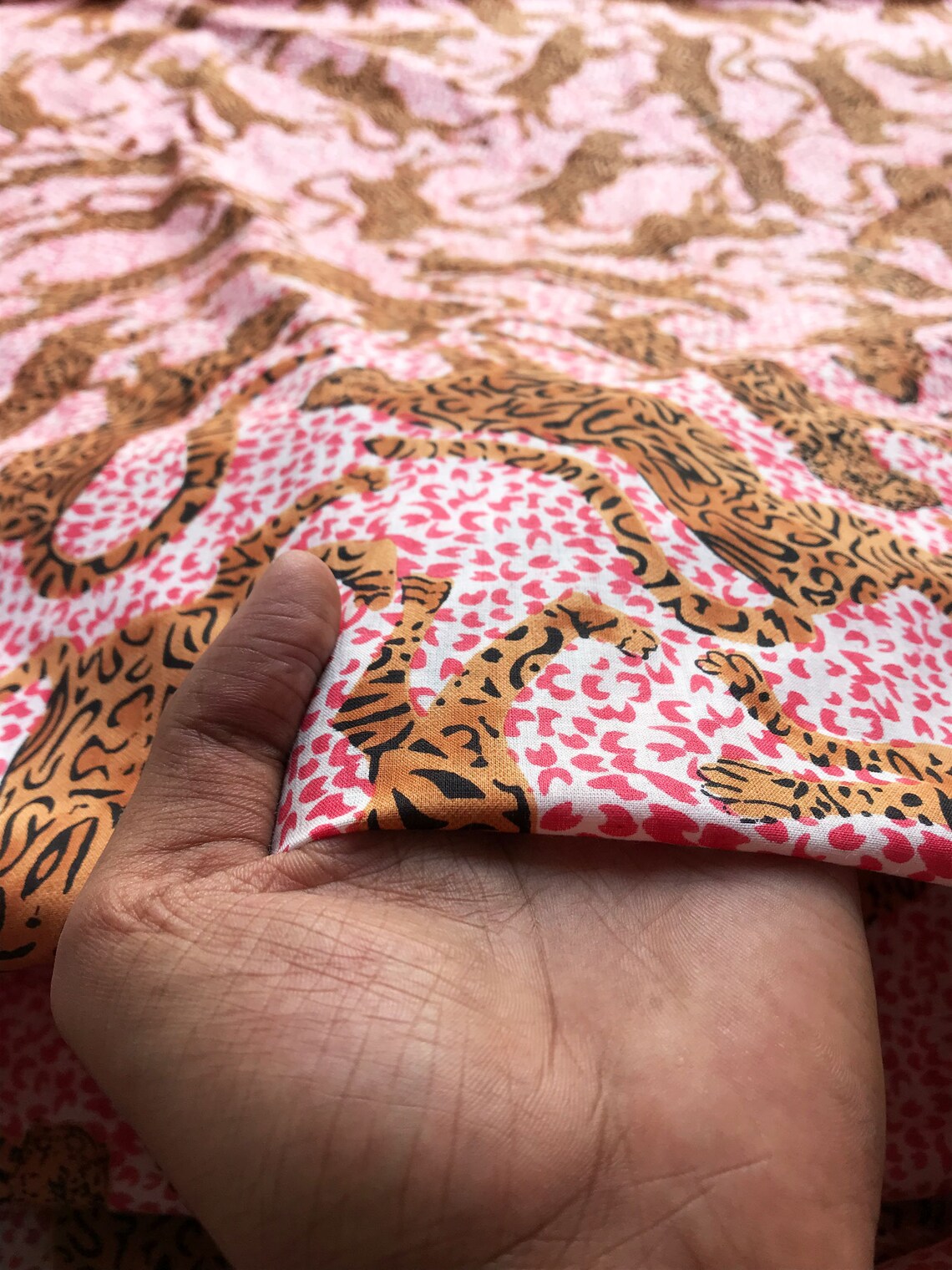 New Leopard Pint Cotton Fabric, Indian Soft Cotton Fabric by the Yard ...