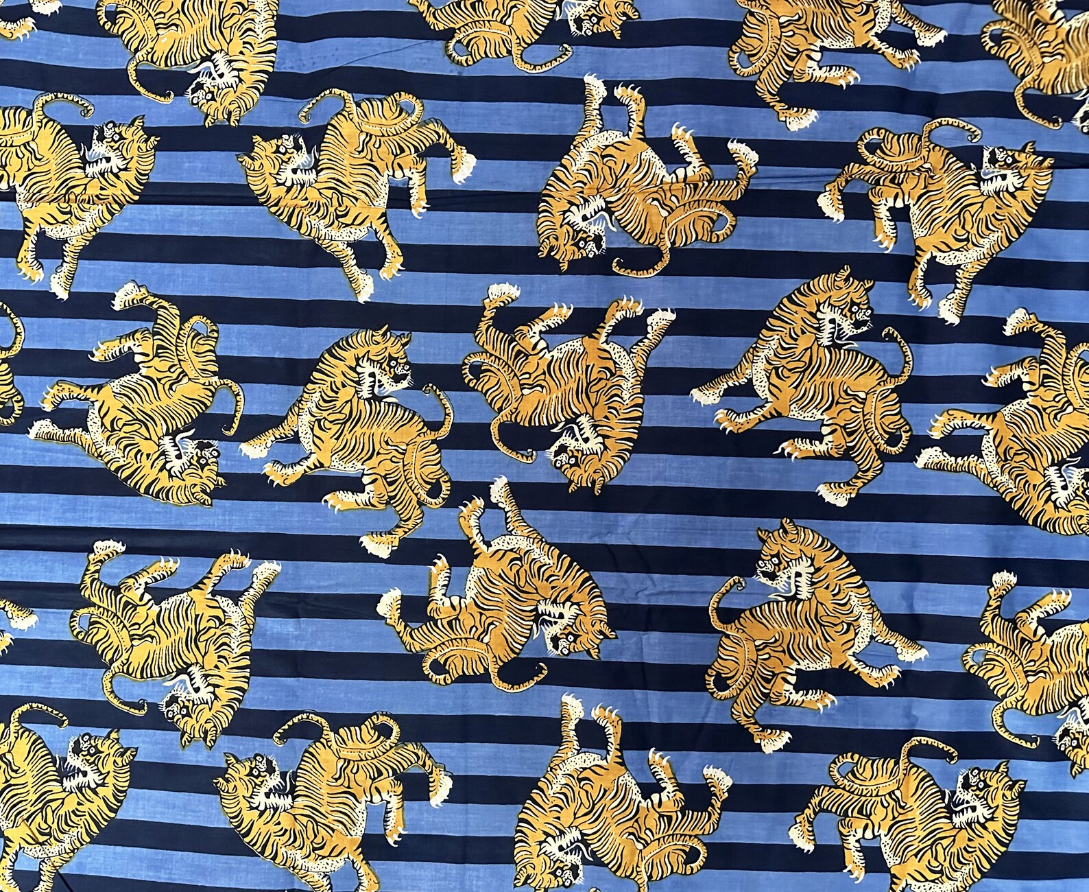 New Tiger Hand Print Indian Hand Block Printed Fabric, Pure 100% Cotton ...