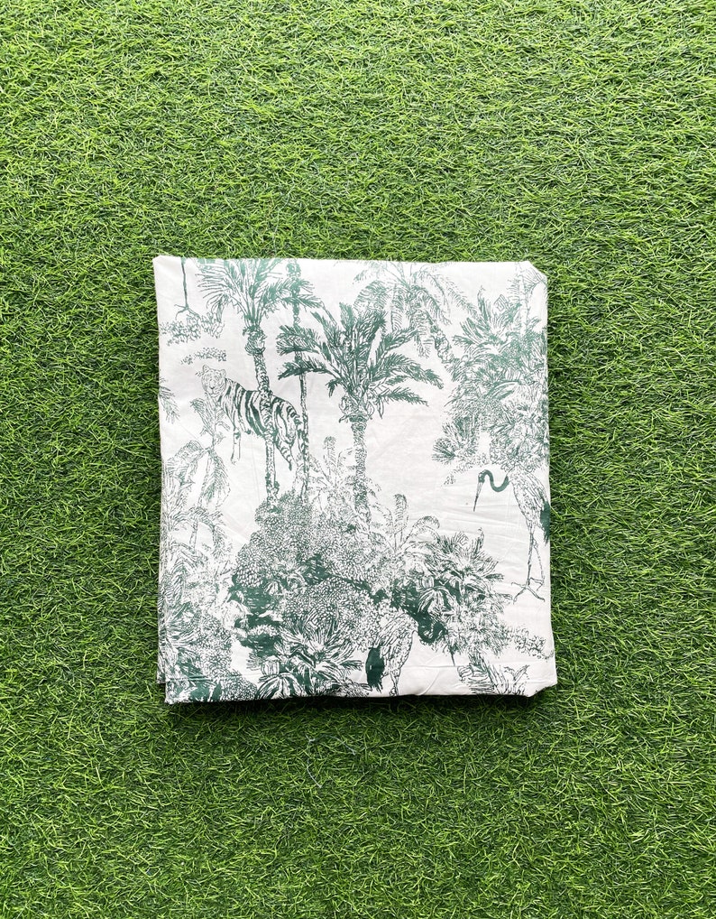 New Tiger & Duck Print Fabric, Indian Soft Cotton Fabric, Handmade ...