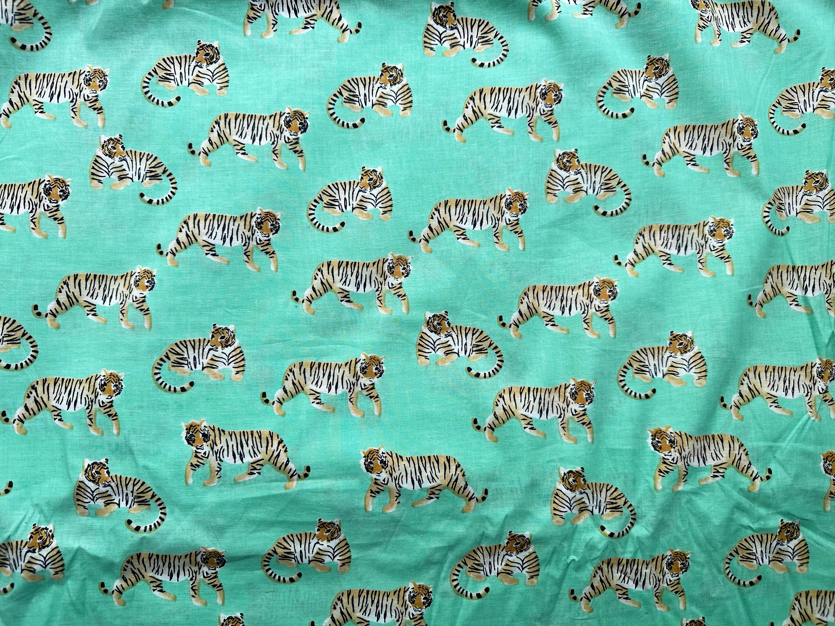 Pink Tiger Print Fabric, Animal Print Fabric, Indian Soft Cotton Fabric ...