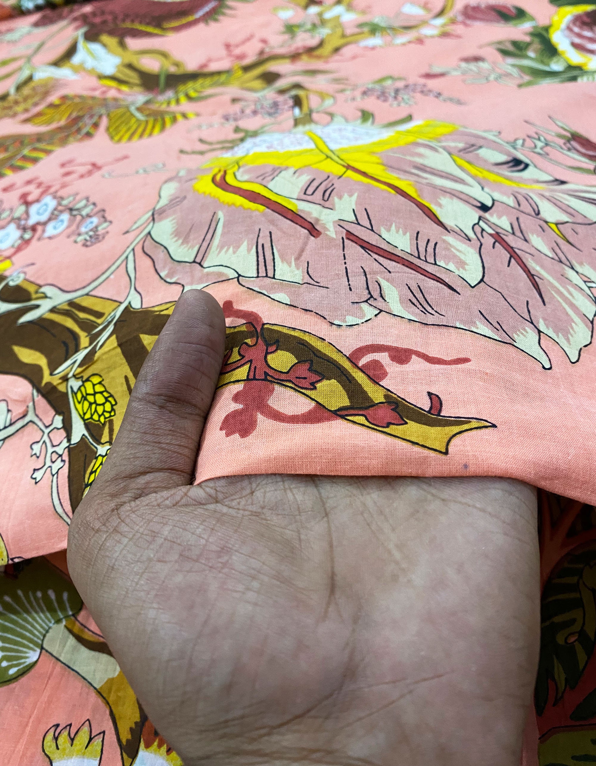 Pink Floral Print Block Print Fabric Indian Soft Cotton - Etsy