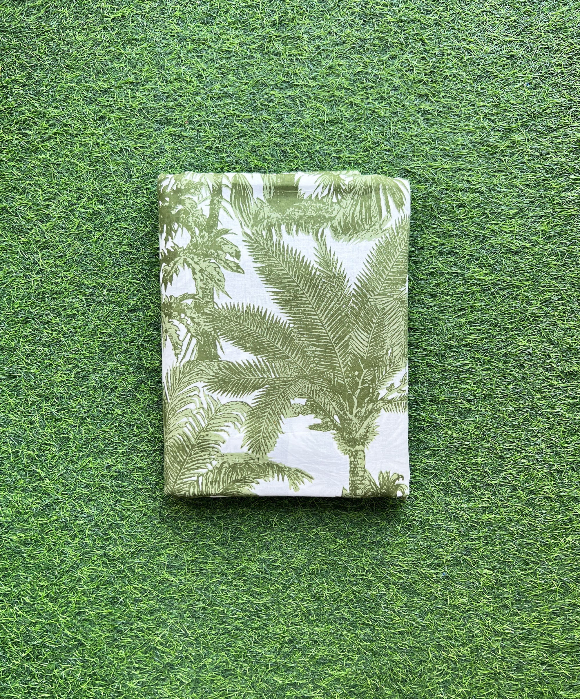 Coconuts Palm Tree Print Indian Pure Cotton Fabric, Dress Making Fabric ...