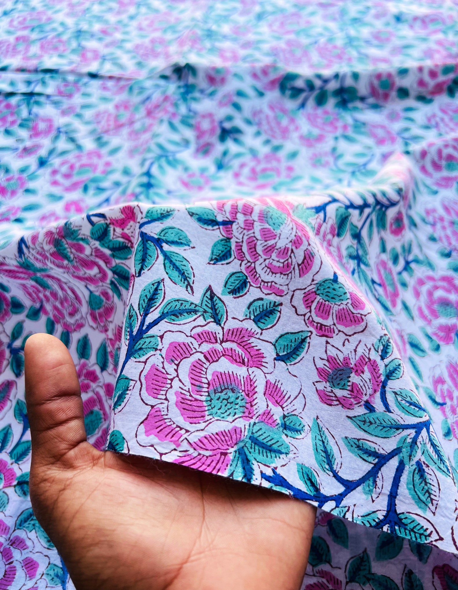 Hand Block Print, Floral Print, Soft Cotton Fabric, Fabric Modern ...
