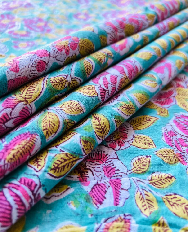 Hand Block Print, Floral Print, Soft Cotton Fabric, Fabric Modern ...