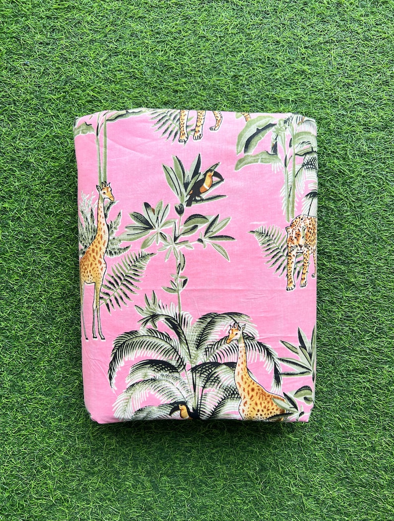 Jungle Botanical Upholstery Fabric, Indian Soft Cotton Fabric by the ...