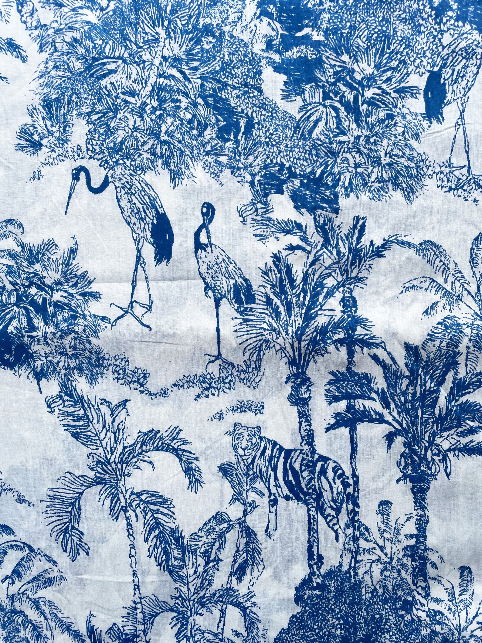 New Tiger & Duck Print Fabric, Indian Soft Cotton Fabric, Handmade ...