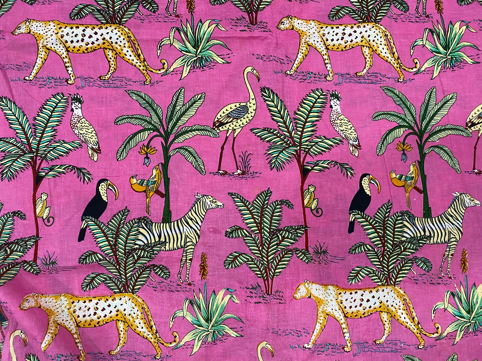 New Jungle Print Cotton Fabric, Indian Soft Cotton Fabric by the Yard ...