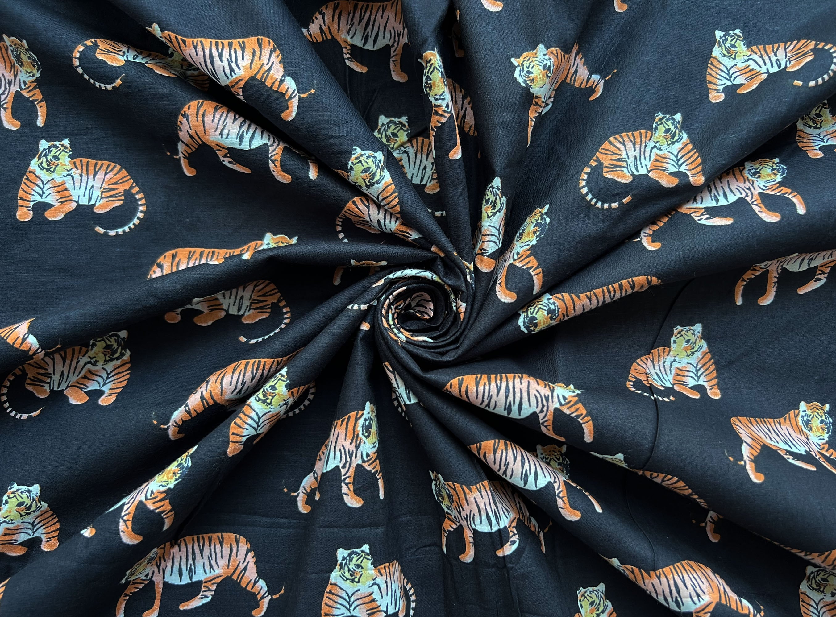 Tiger Print Fabric, Animal Print Fabric, Indian Soft Cotton Fabric ...