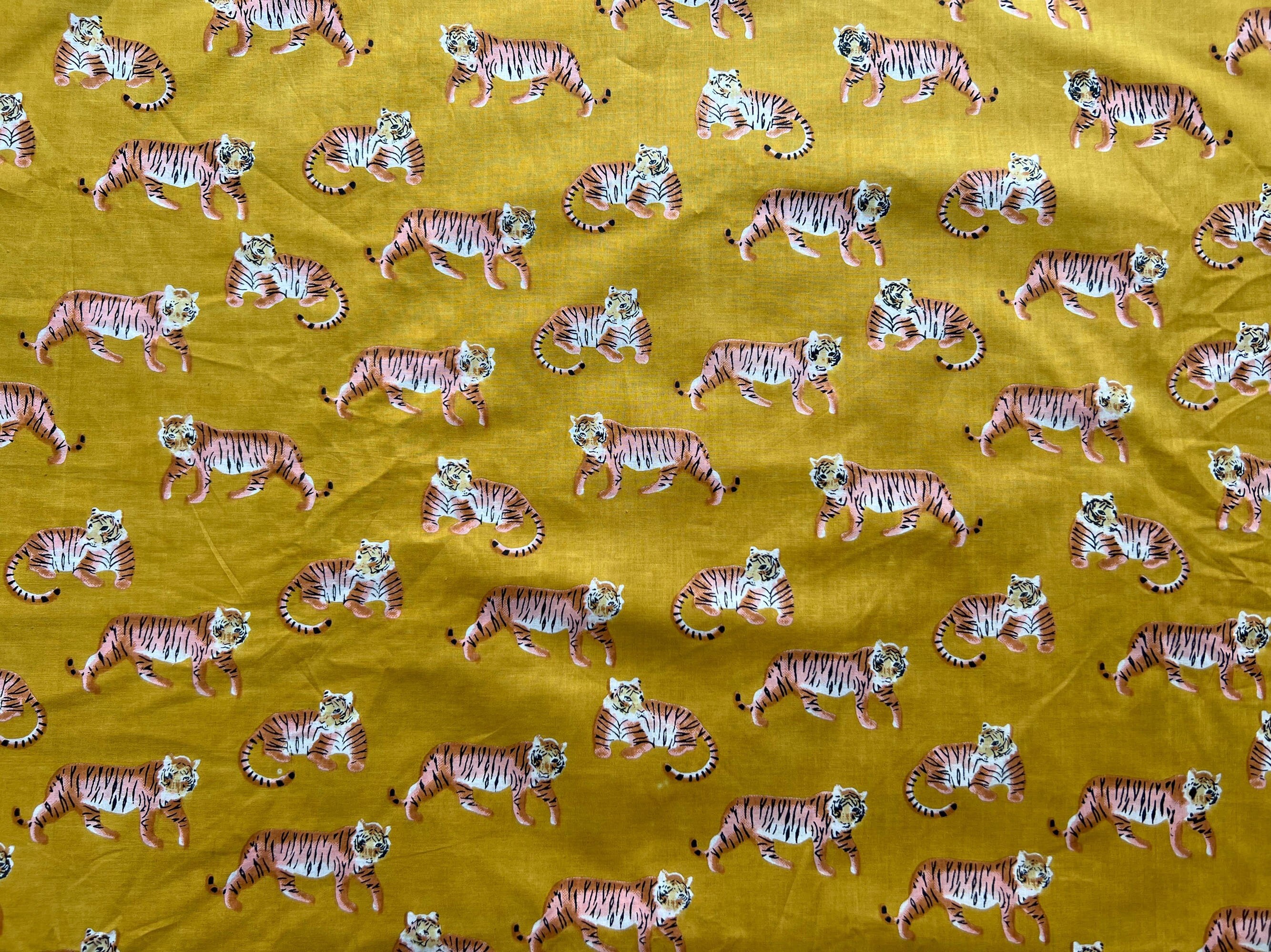 Tiger Print Fabric, Animal Print Fabric, Indian Soft Cotton Fabric ...
