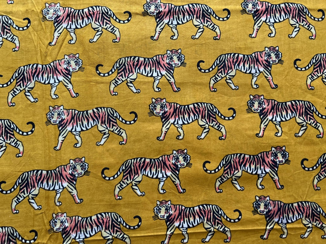 Tiger Print Cotton Fabric, Indian Soft Cotton Fabric by the Yard ...