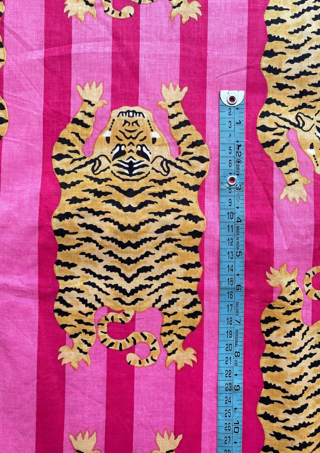 Pink Tiger Print Cotton Fabric, Indian Soft Fabric, Animal Print Fabric ...