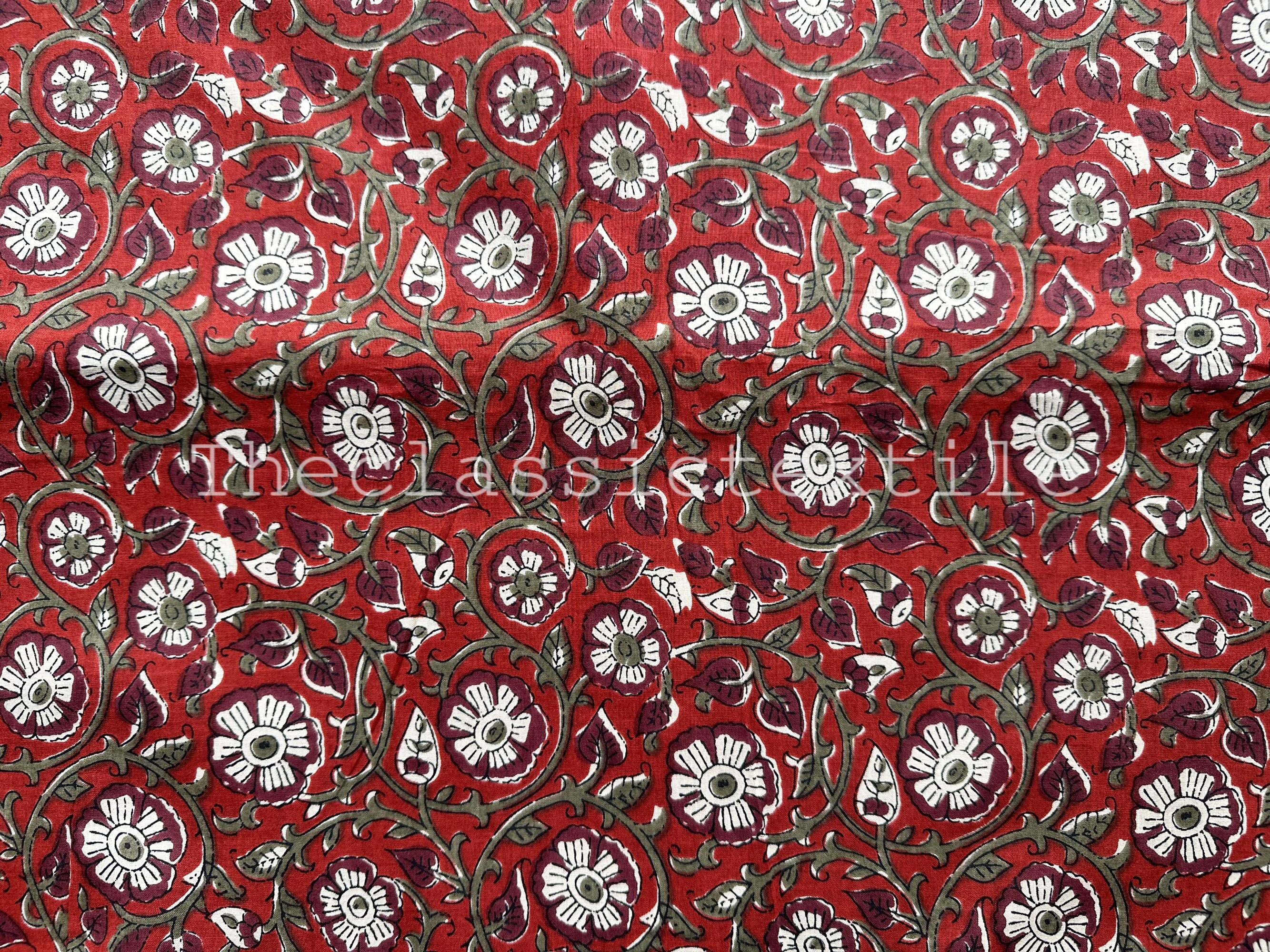 44 Inches Indian Hand Block Print Fabric, Indian Cotton Fabric, Block ...