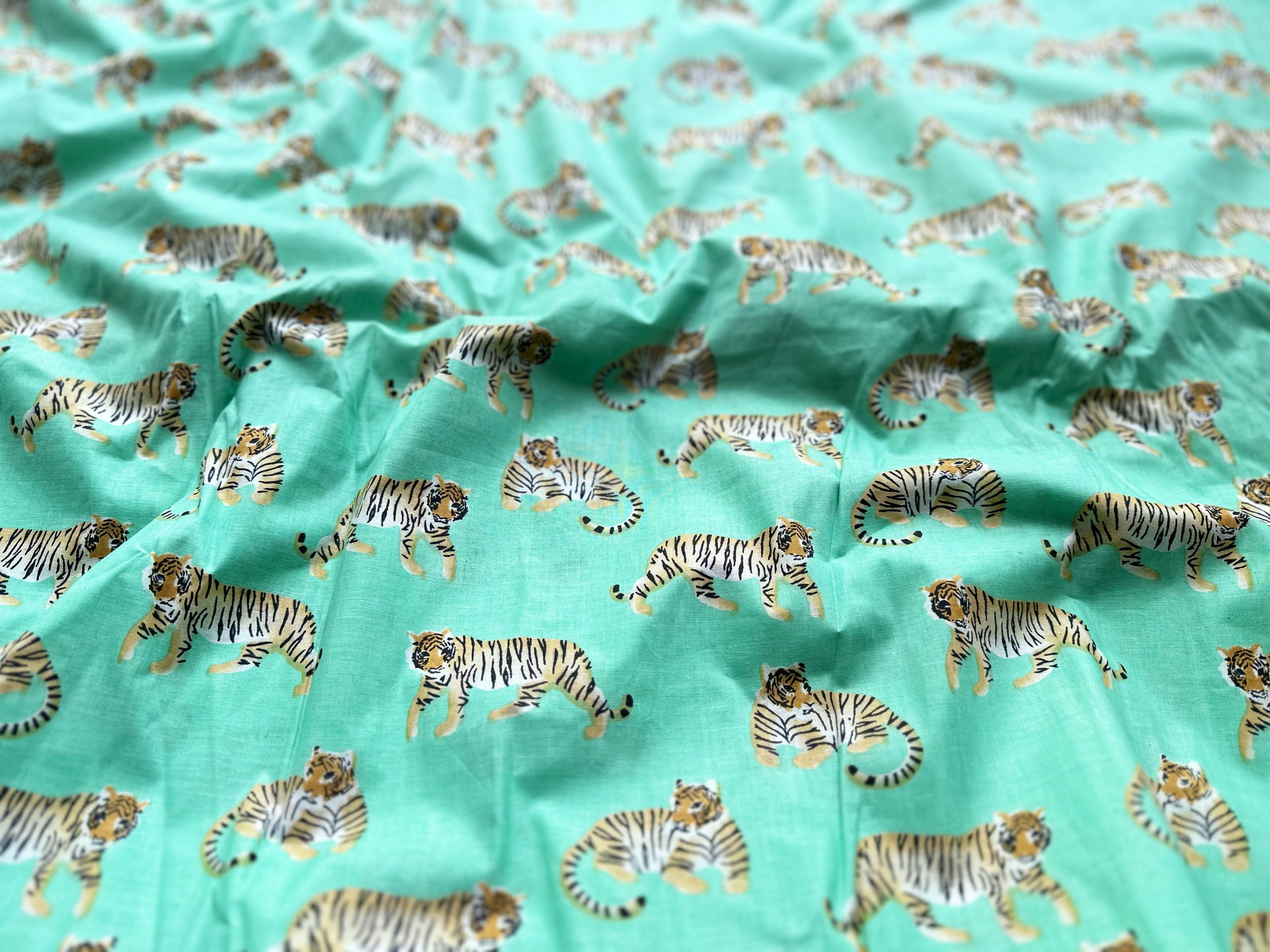 Pink Tiger Print Fabric Animal Print Fabric Indian Soft - Etsy