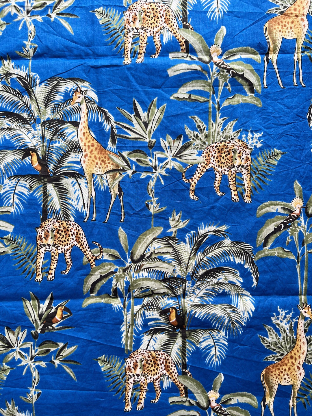 New Jungle Print Fabric, Indian Soft Cotton Fabric, Animal Print Fabric ...