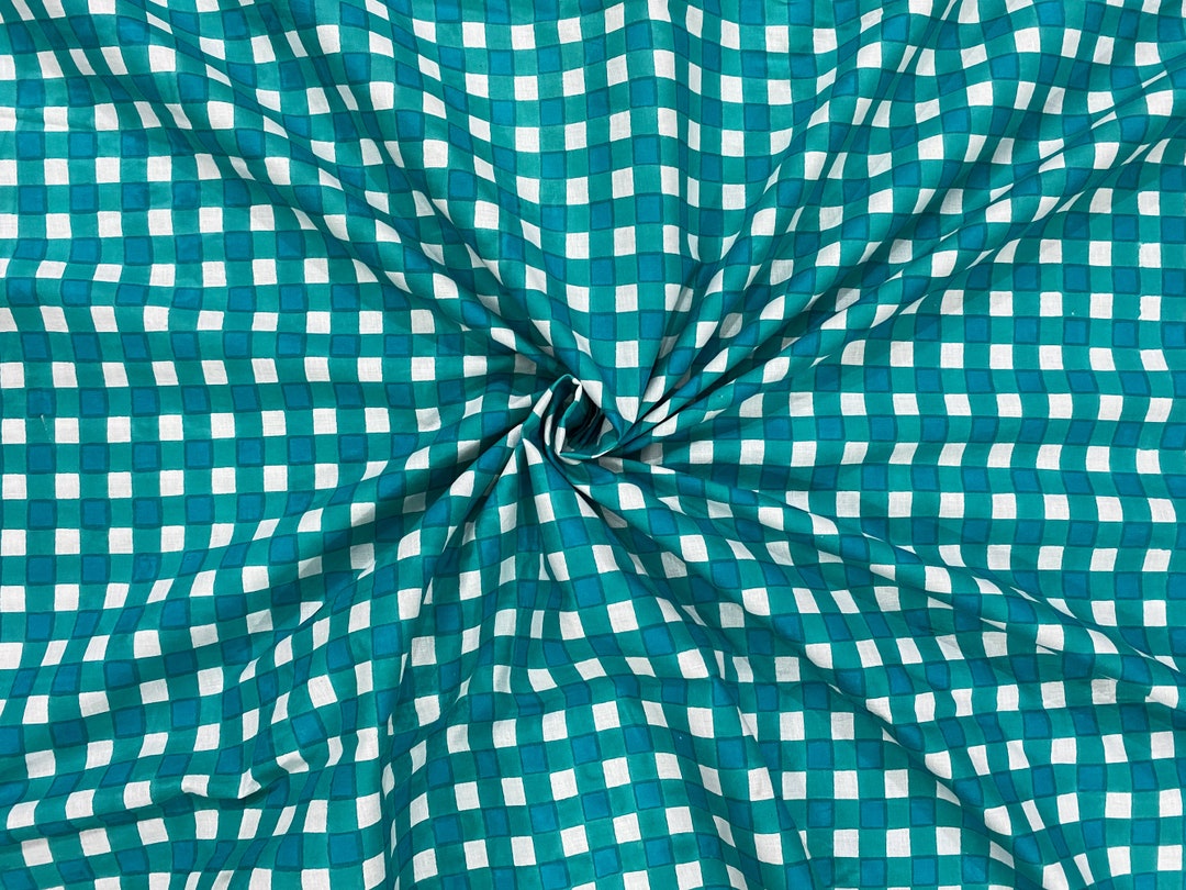 New Check Print Fabric, Indian Soft Cotton Fabric, Sewing Fabric by the ...