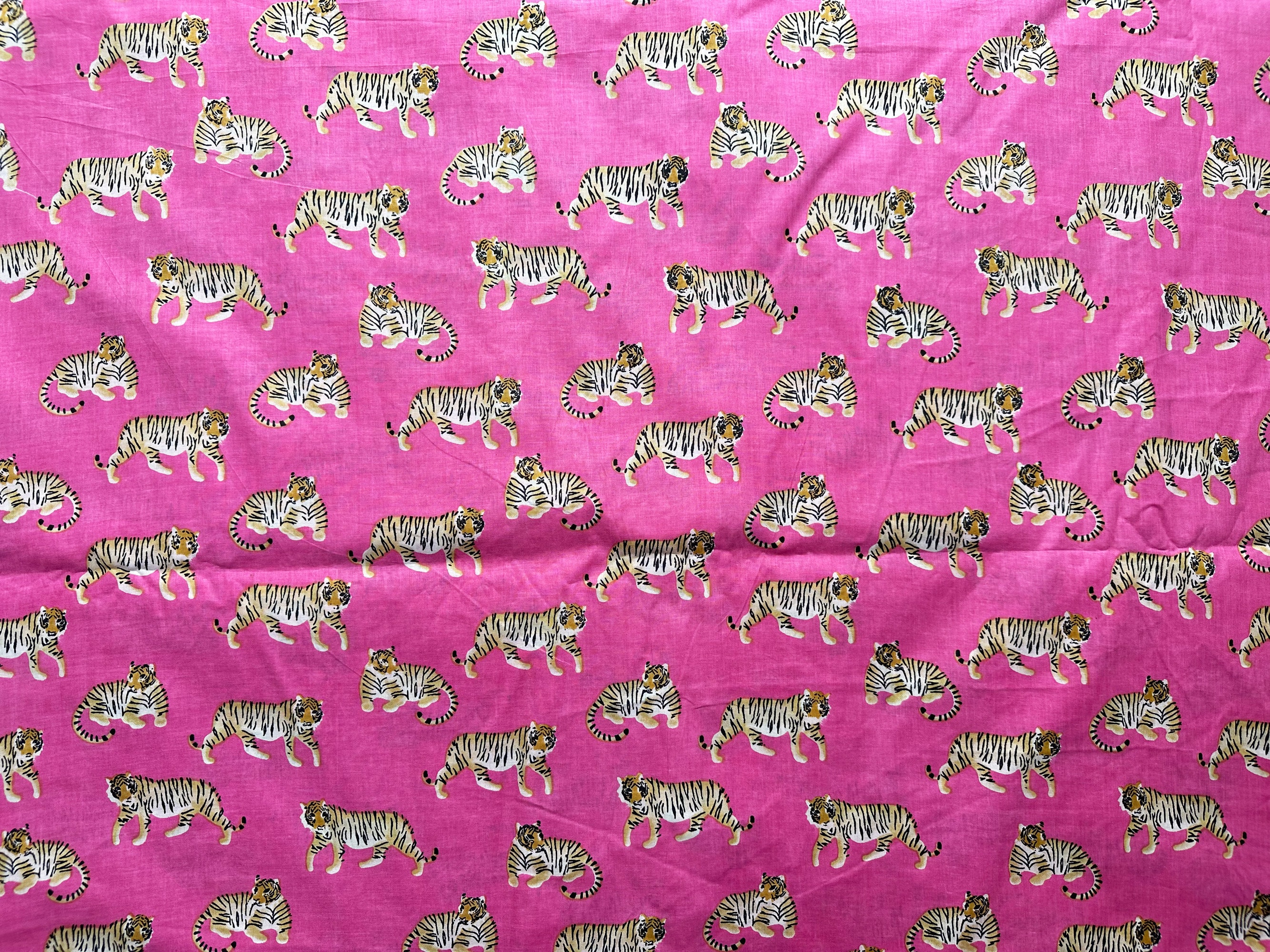 Pink Tiger Print Fabric Animal Print Fabric Indian Soft - Etsy
