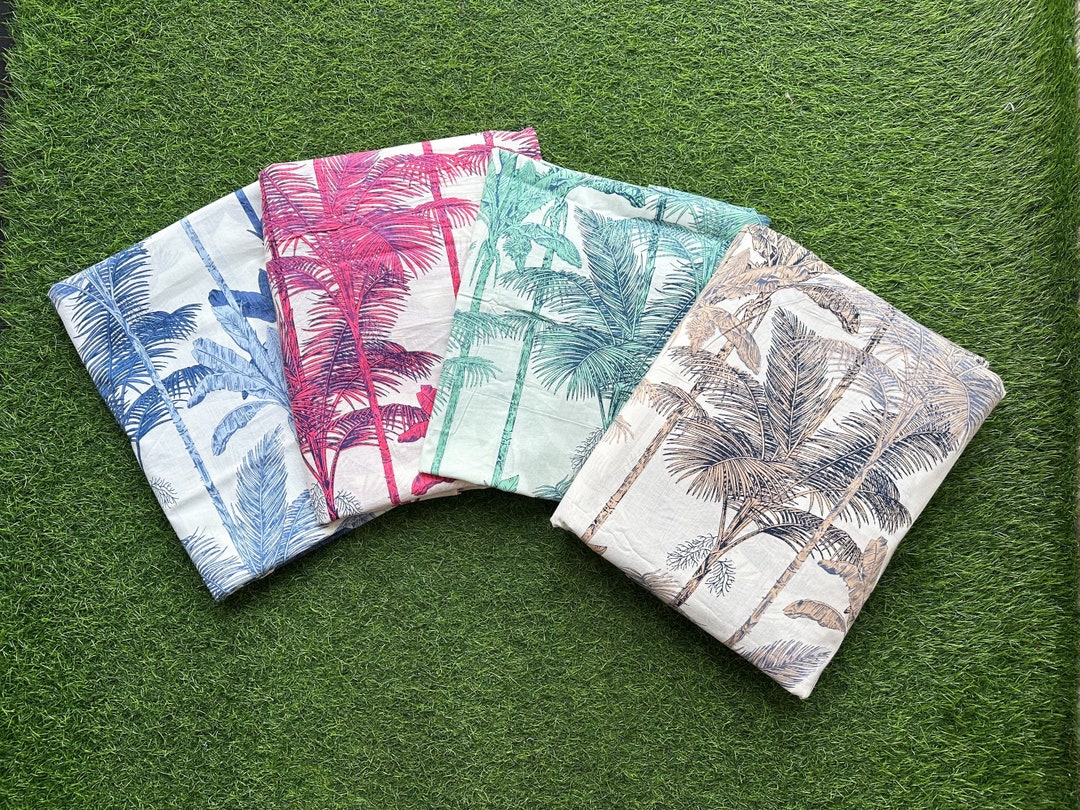 New 4 Color !! Palm Tree Fabric, Palm Tree Print Cotton Fabric by the ...