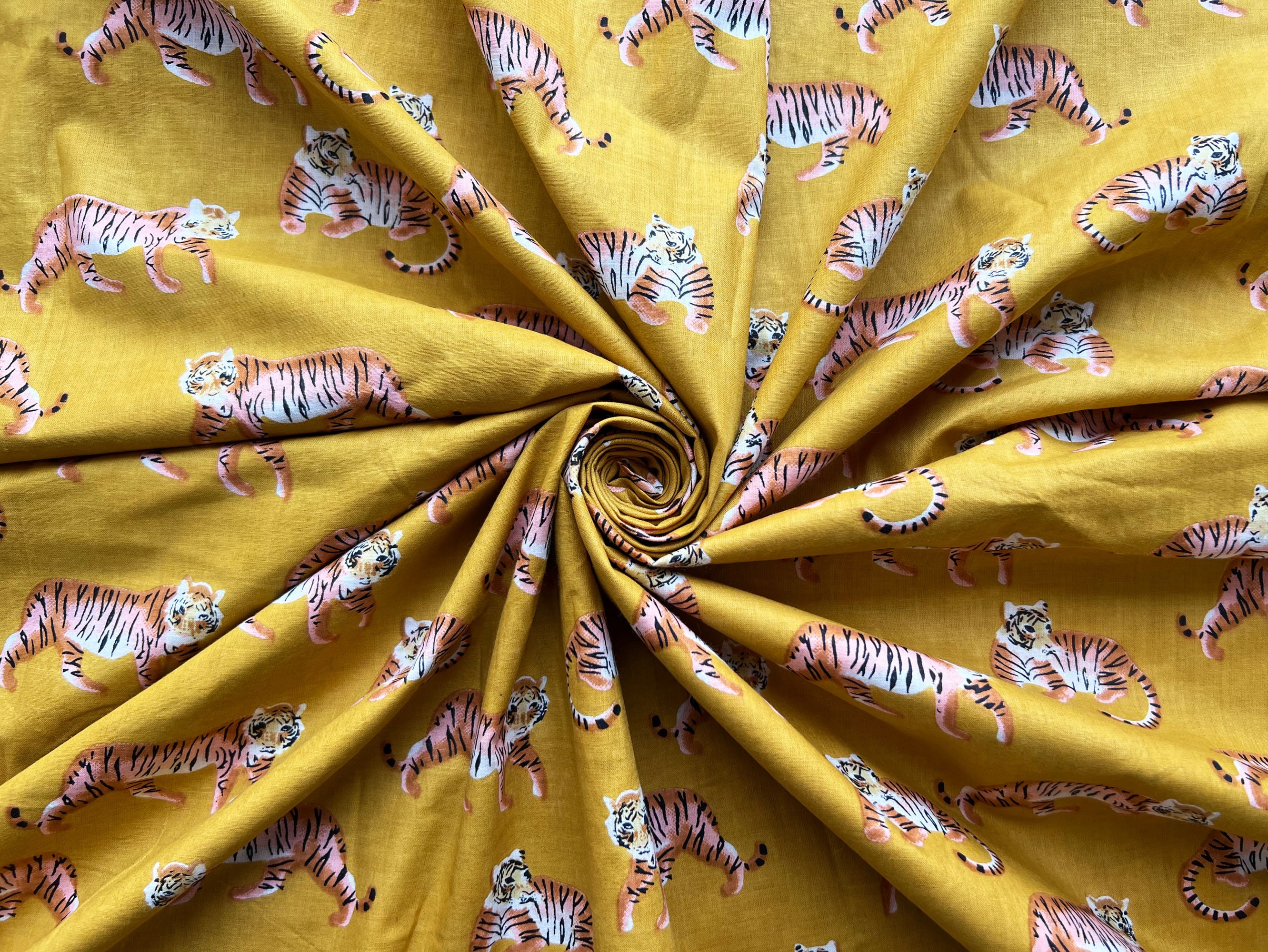 Tiger Print Fabric, Animal Print Fabric, Indian Soft Cotton Fabric ...