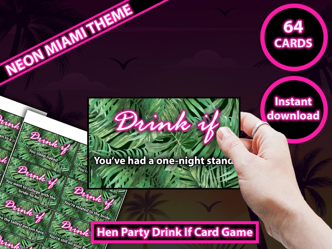 Dirty Drink If Bachelorette Game, Neon Bachelorette Party Games, Neon ...