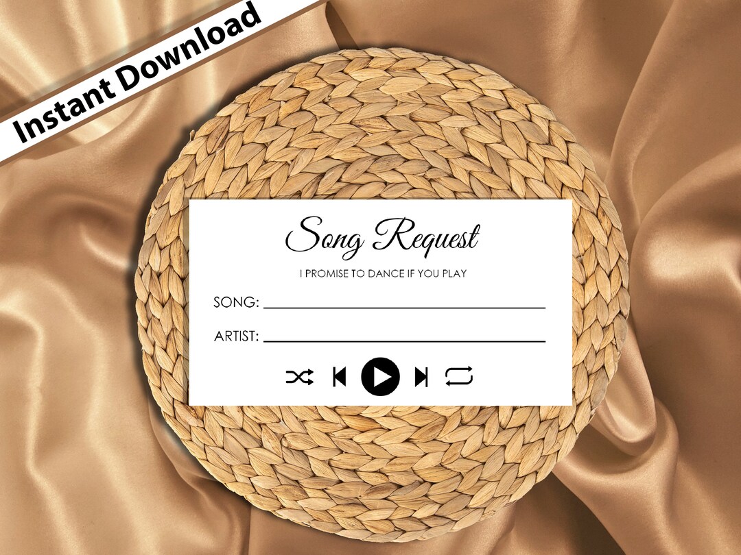 Wedding Song Request Card, I Promise to Dance Request Card, Printable ...