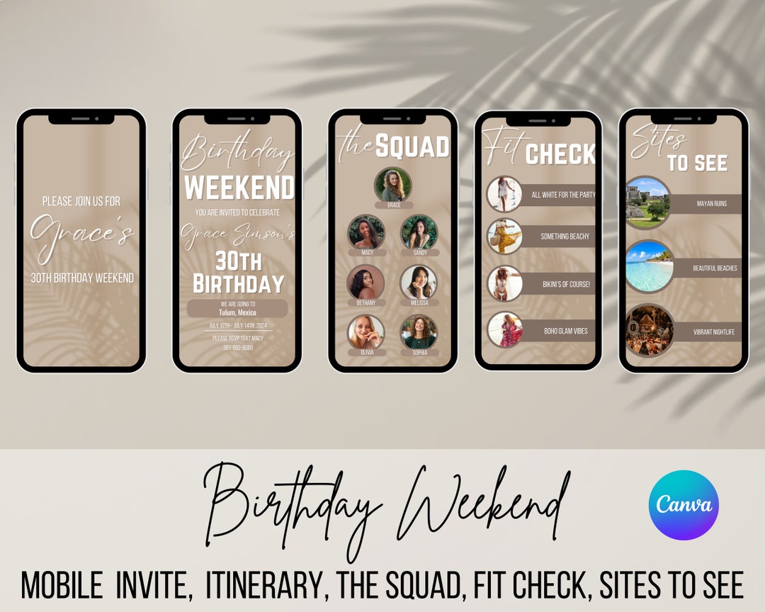 Birthday Weekend, Itinerary Template, Travel Itinerary, Birthday ...